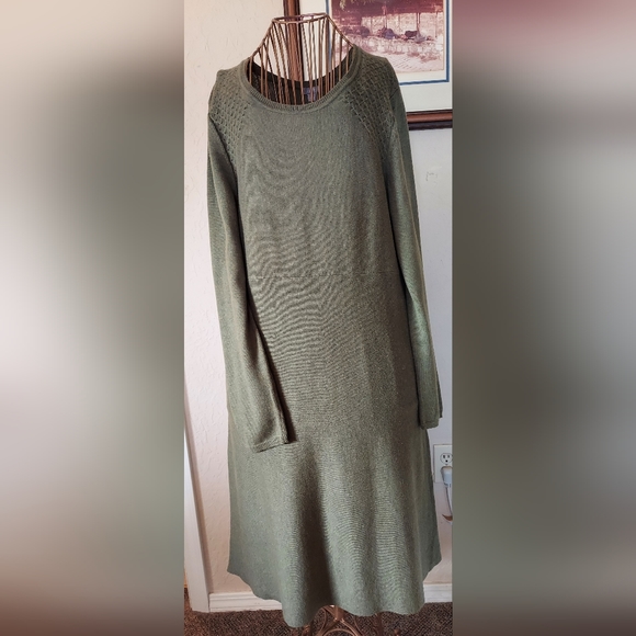 J. Jill | Dresses | Jjill Olive Green Sweater Dress | Poshmark